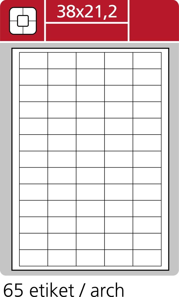 Print etikety A4 PLUS pro laserový a inkoustový tisk - 38 x 21,2 mm (65 ...